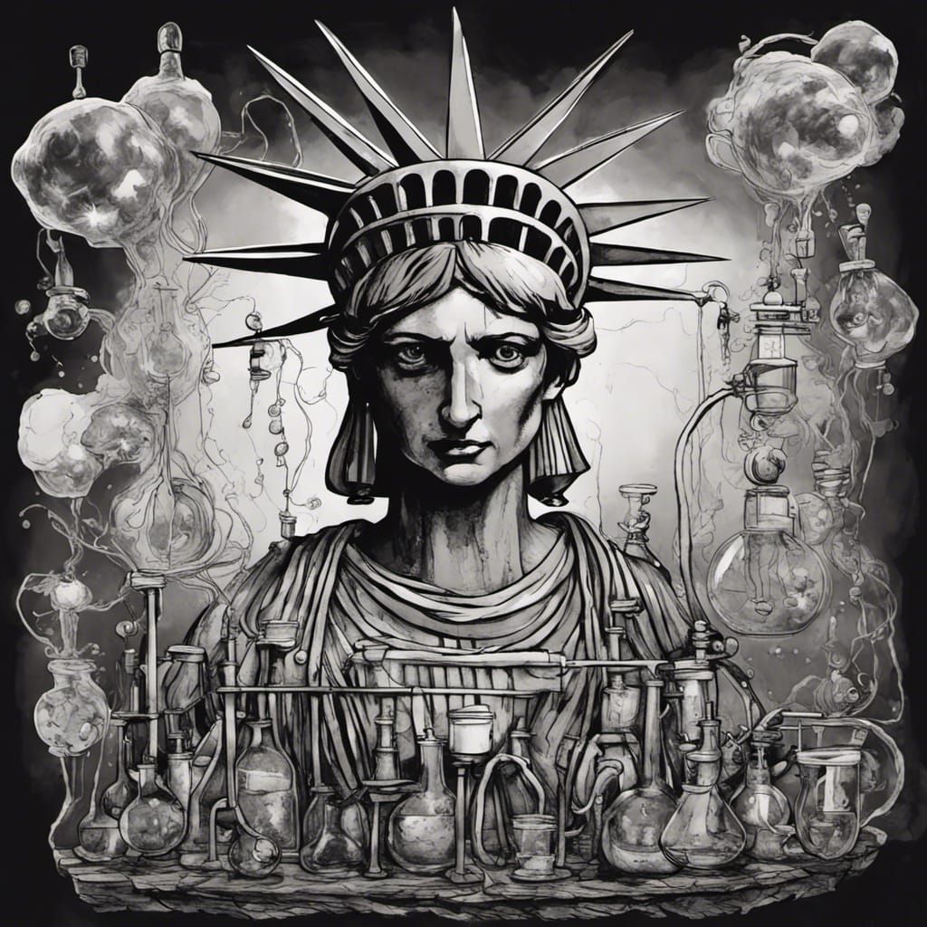 statue of liberty with a laboratory - AI Generated Artwork - NightCafe ...