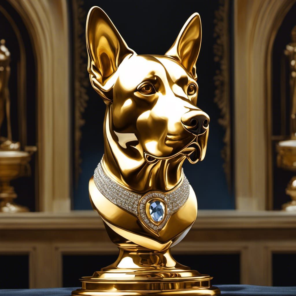 Gold dog trophy - AI Generated Artwork - NightCafe Creator