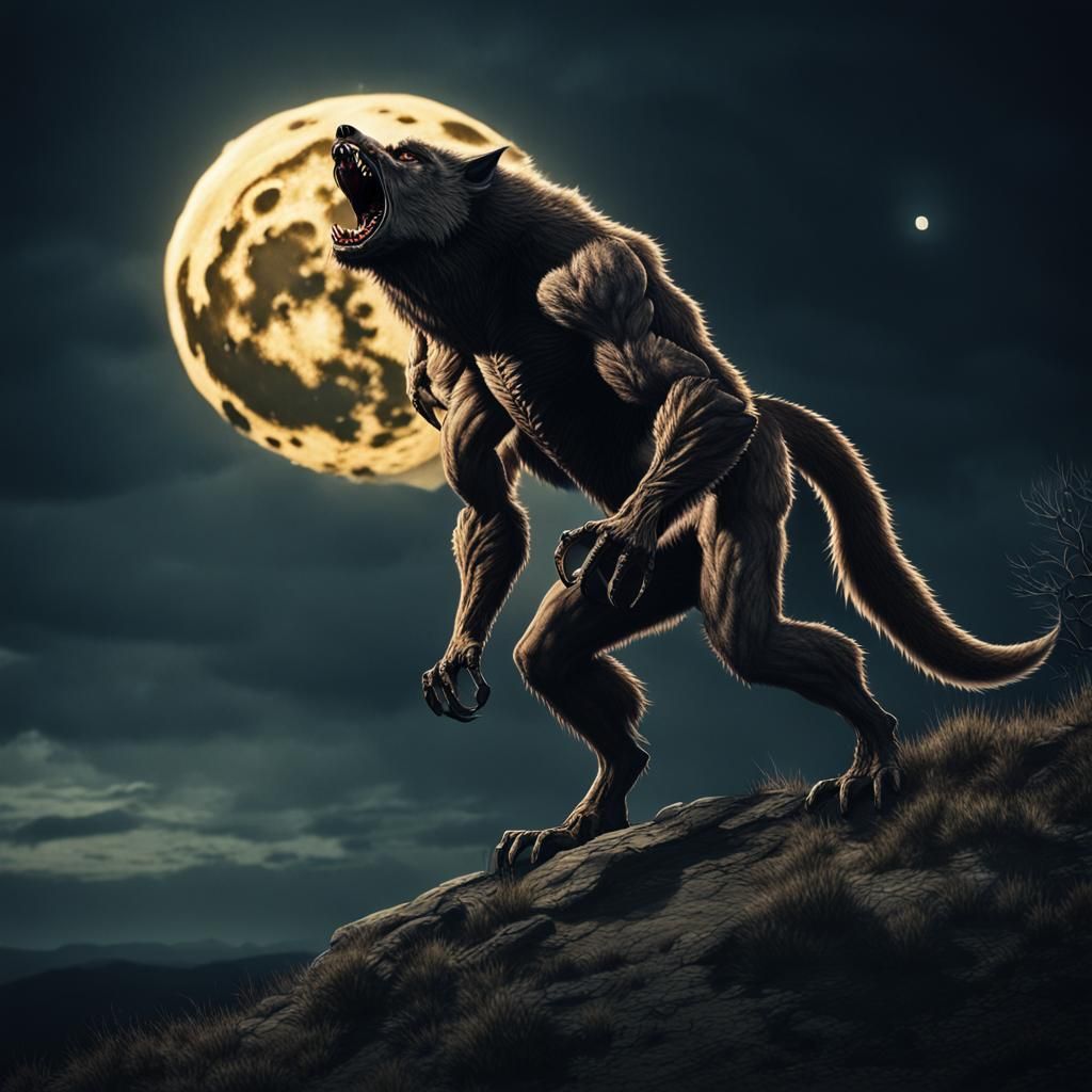 Howling at the Moon - AI Generated Artwork - NightCafe Creator