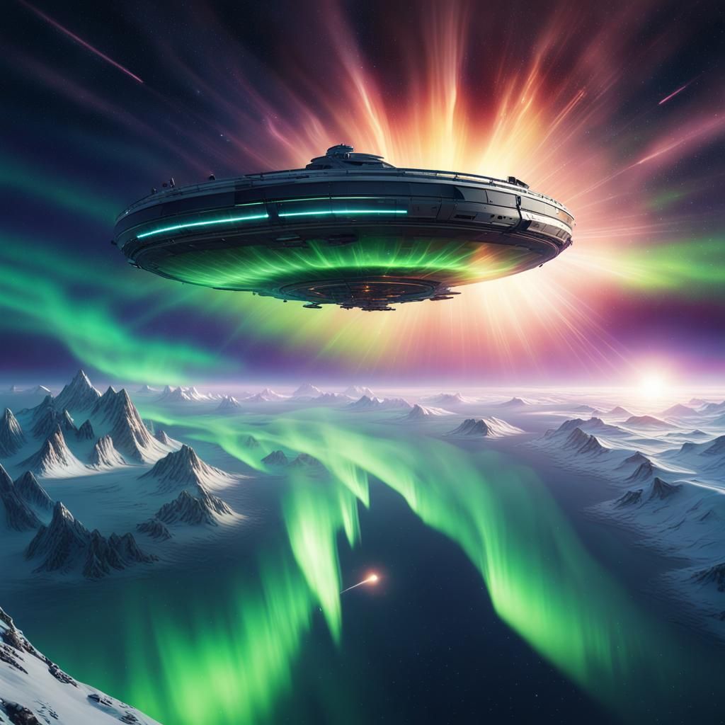 A spaceship pierces the Earth's atmosphere - AI Generated Artwork ...