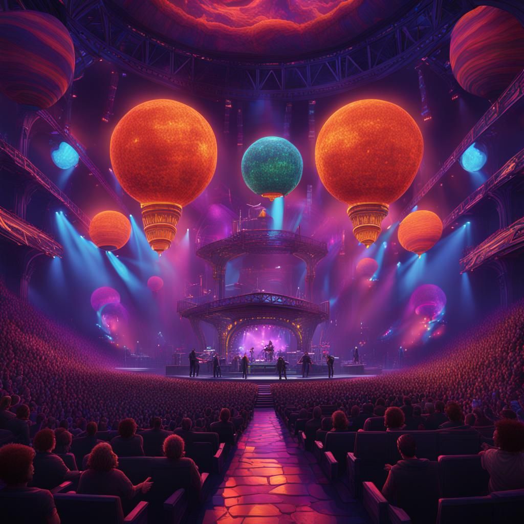 phish concert detailed matte painting, deep color, fantastical ...