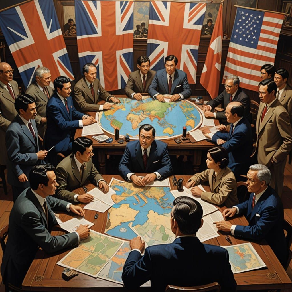 Diverse Leaders Unite in Tense Diplomatic Summit - AI Art