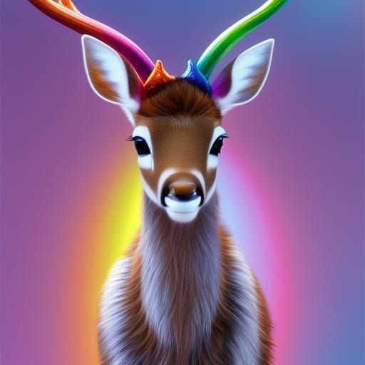 Rainbow Deer IV - AI Generated Artwork - NightCafe Creator