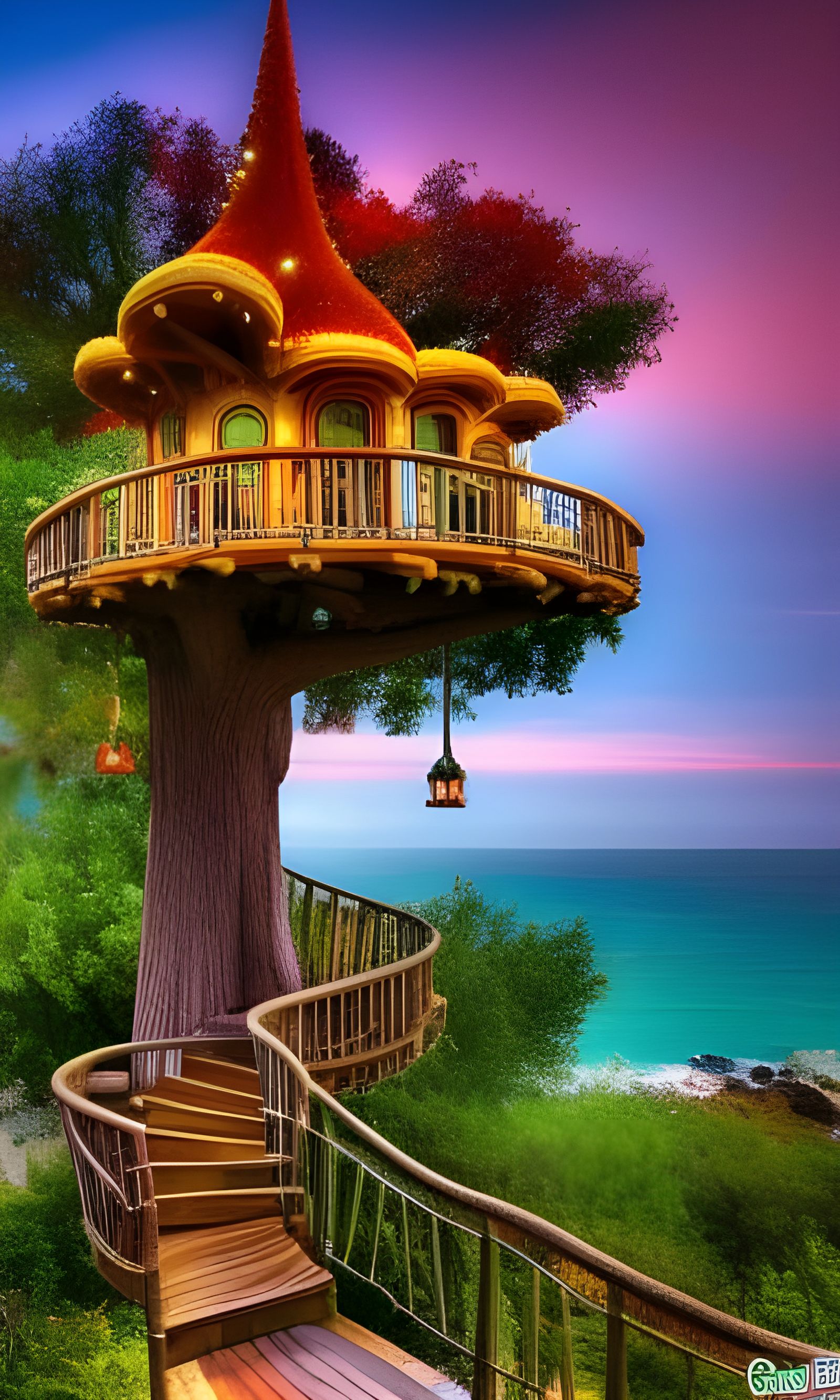 Tree house - AI Generated Artwork - NightCafe Creator