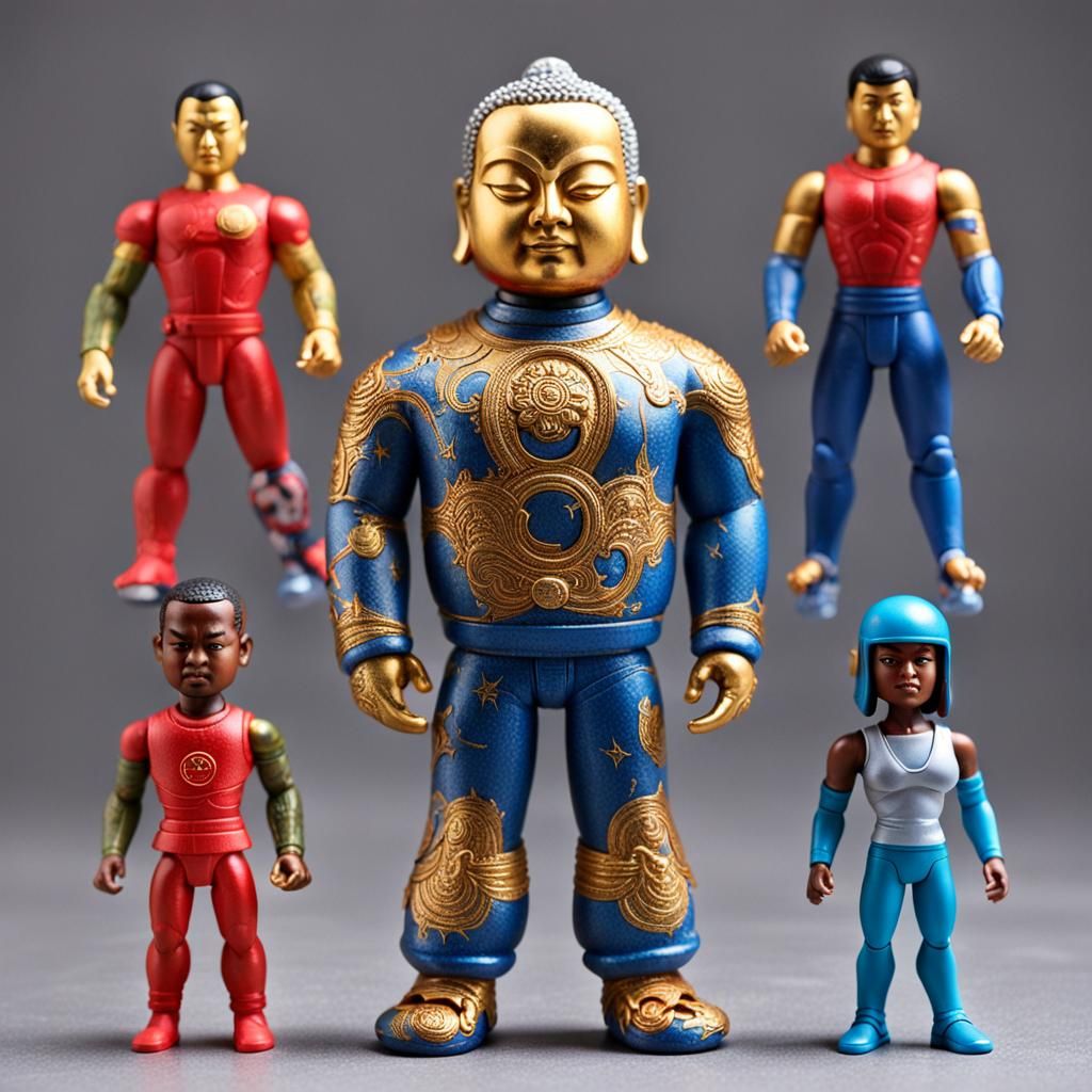 Super Buddha Team action figures - AI Generated Artwork - NightCafe Creator