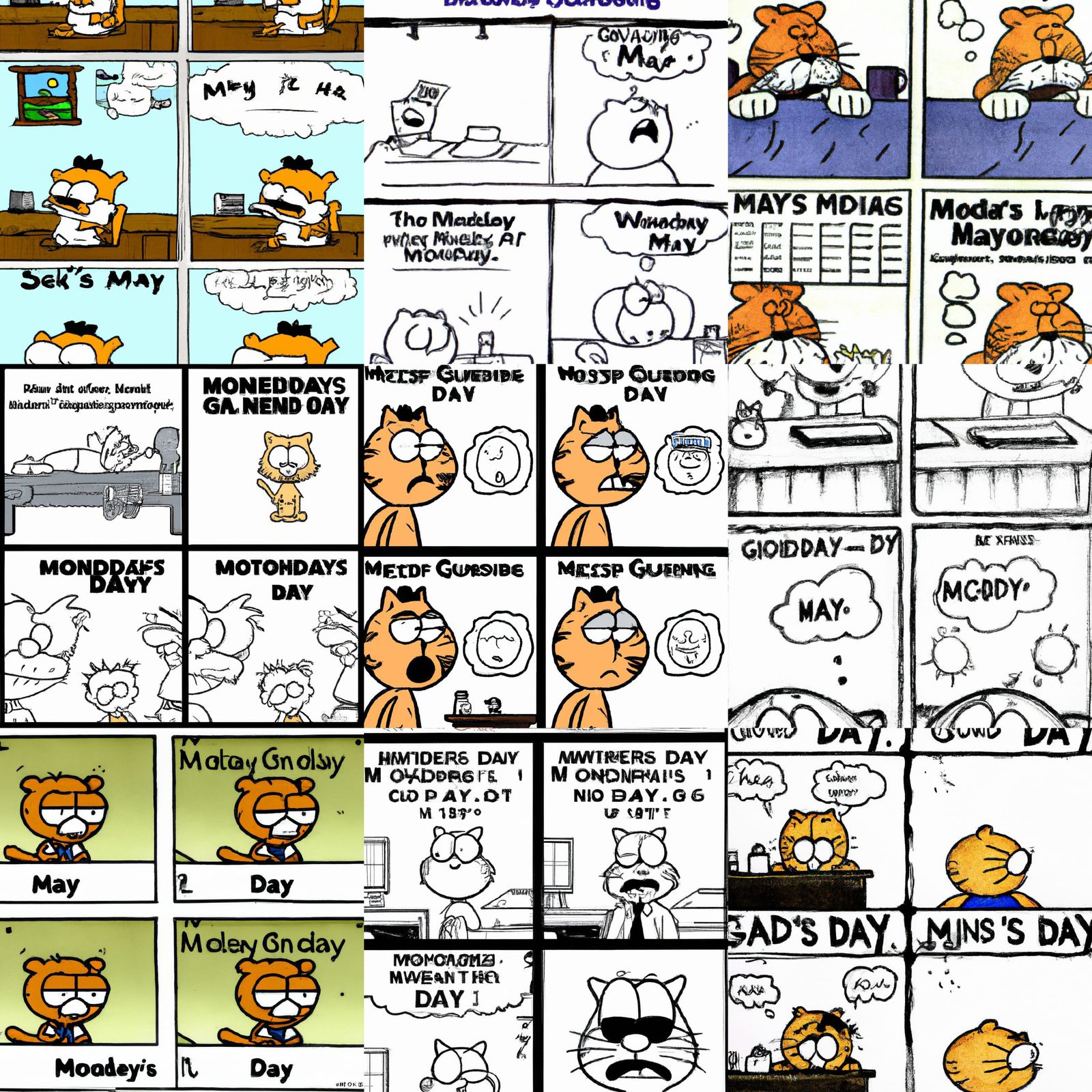 the first two panels in a garfield comic strip DALL-E 2 - AI Generated ...