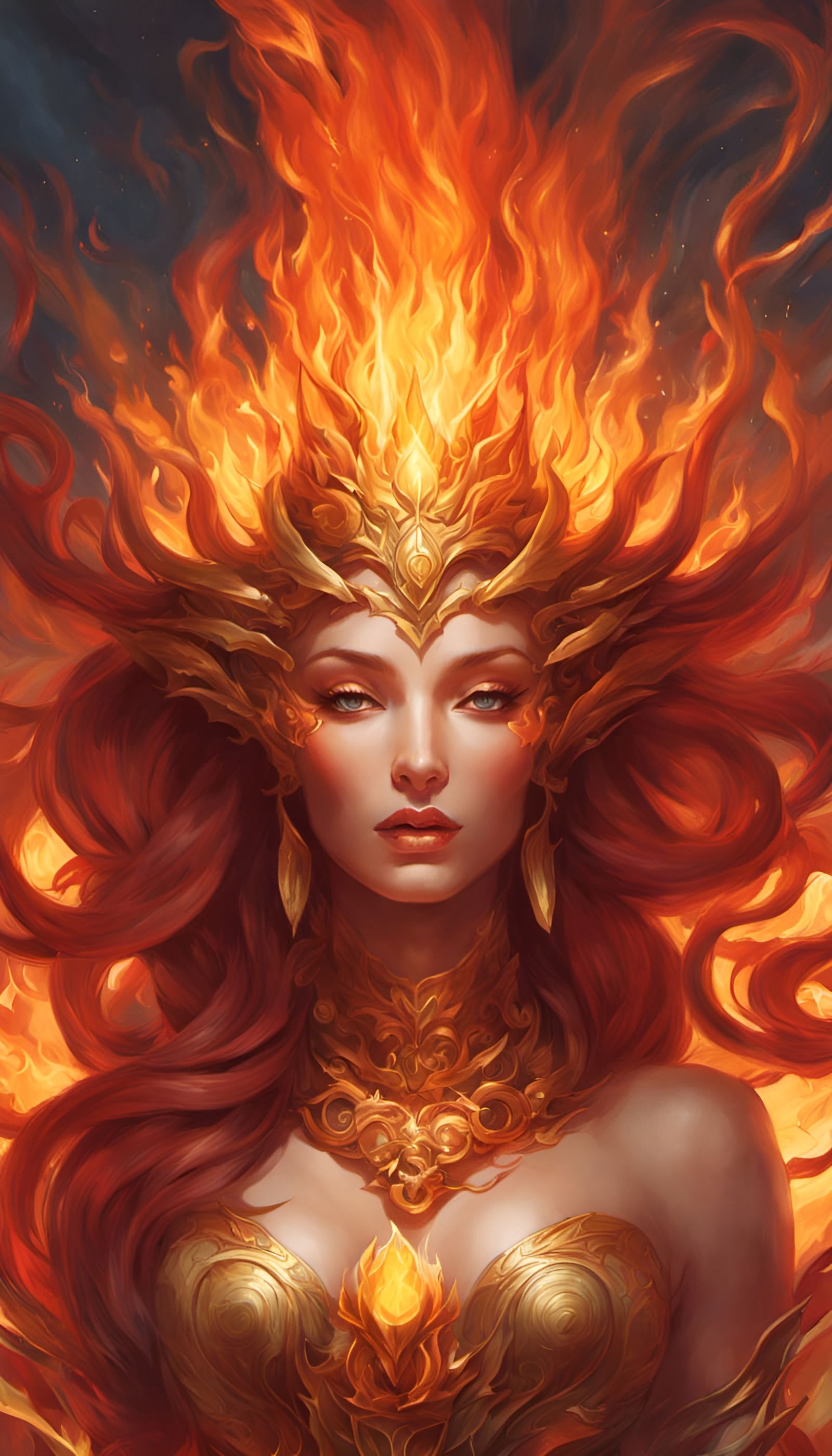 Fire elemental; Efreeti - AI Generated Artwork - NightCafe Creator