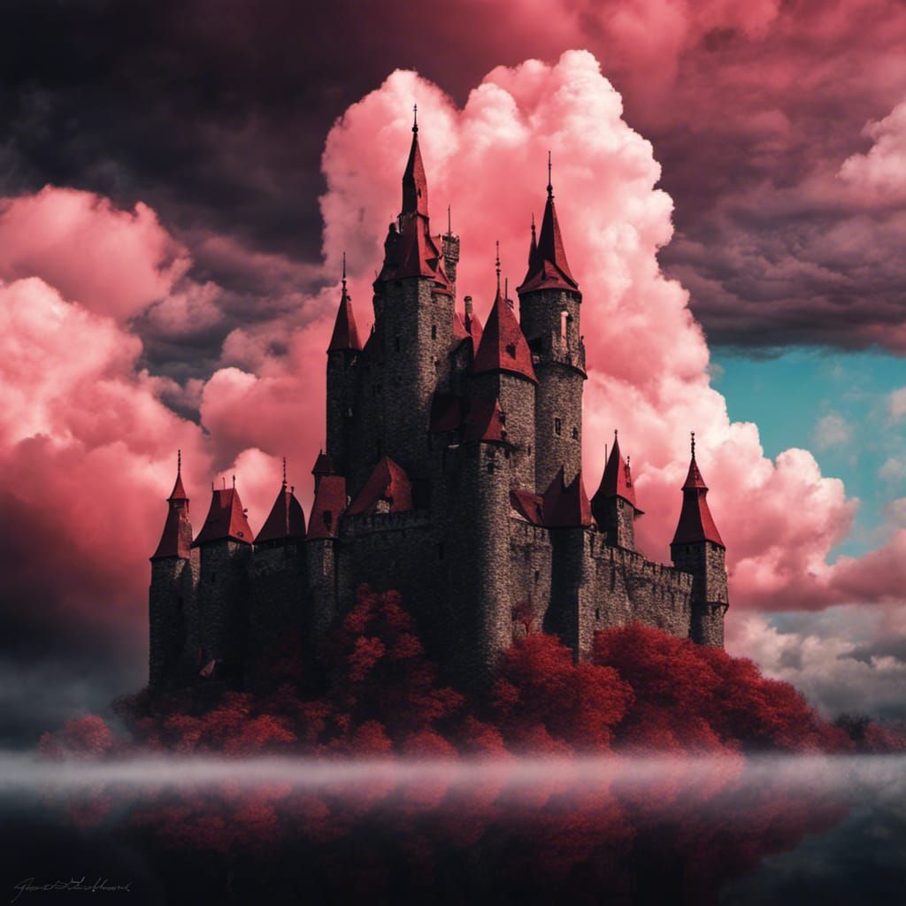 crimson castle - AI Generated Artwork - NightCafe Creator