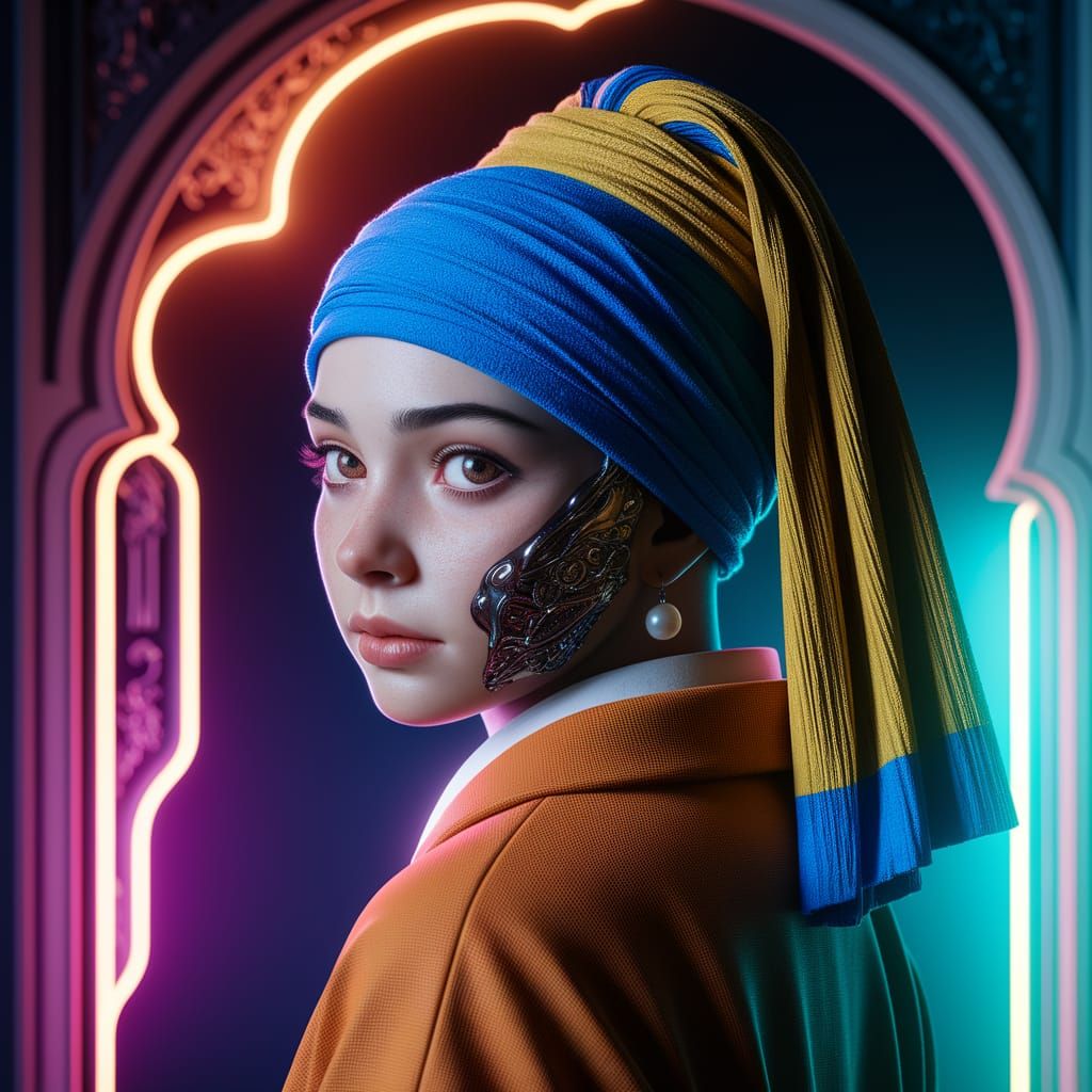 "Synthoid" as "Girl with a Pearl Earring"#6