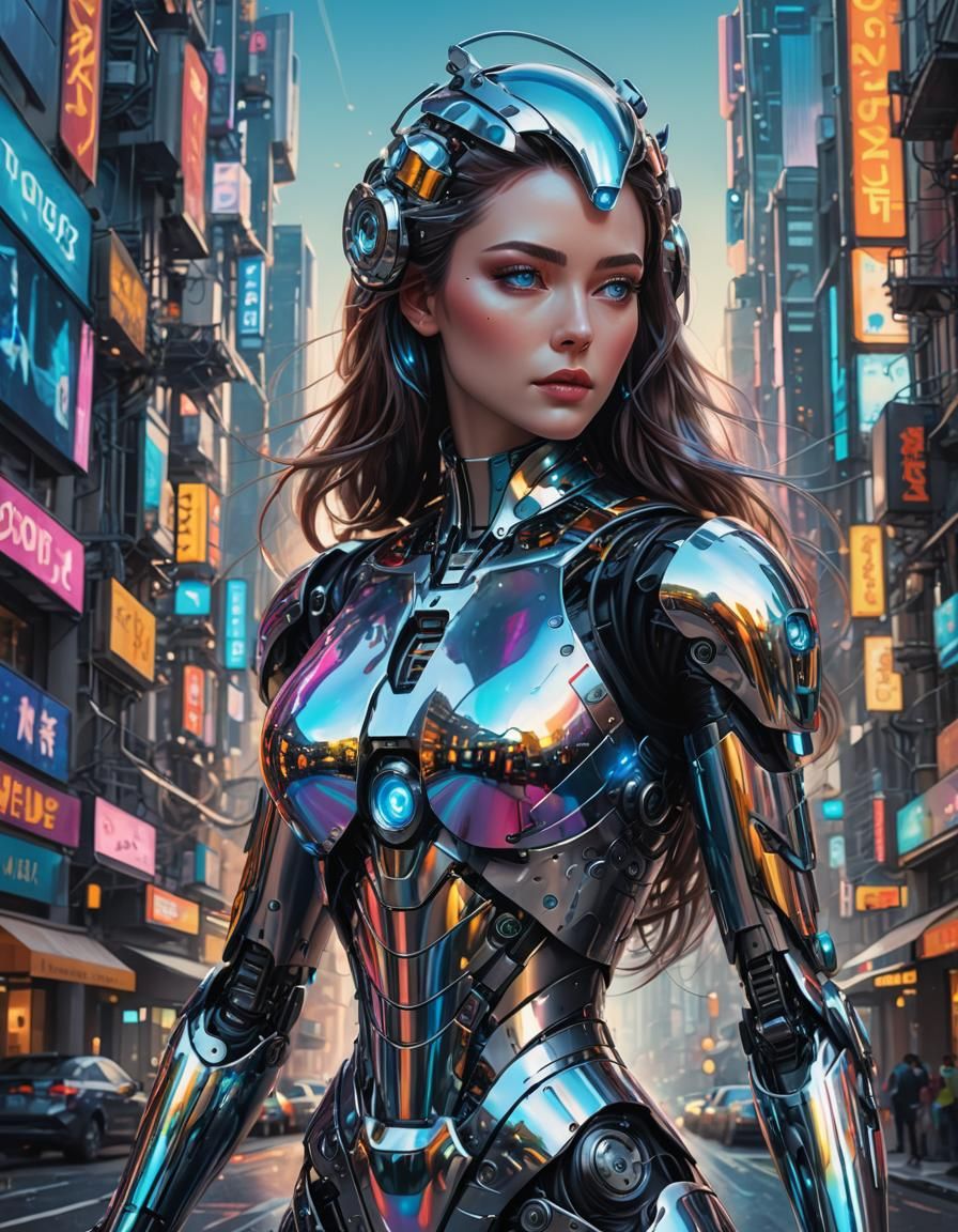 Cybernetic Organism In A Future City 1 - AI Generated Artwork ...