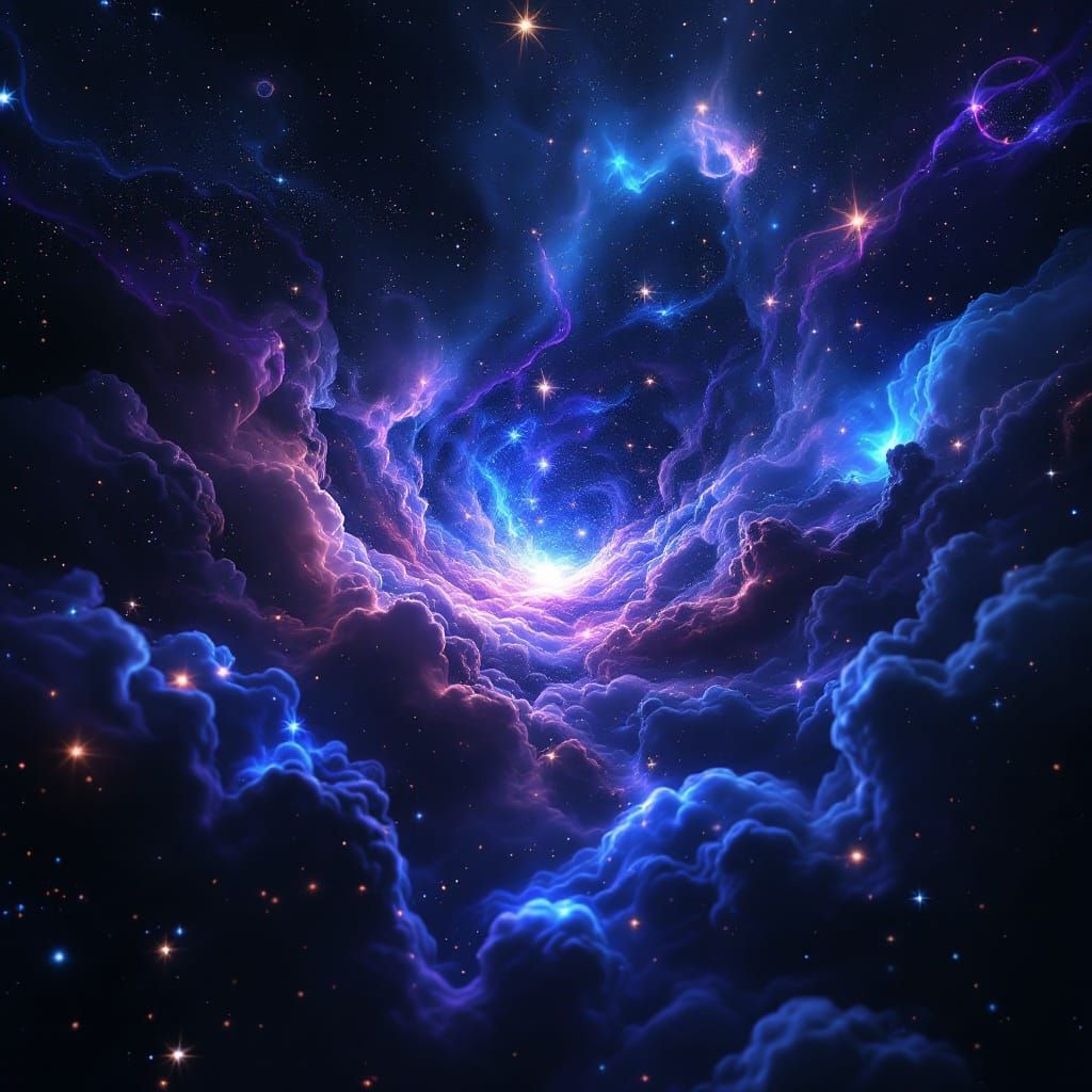 Cosmic Voids Radiate Iridescent Light in an Invert... - AI Art