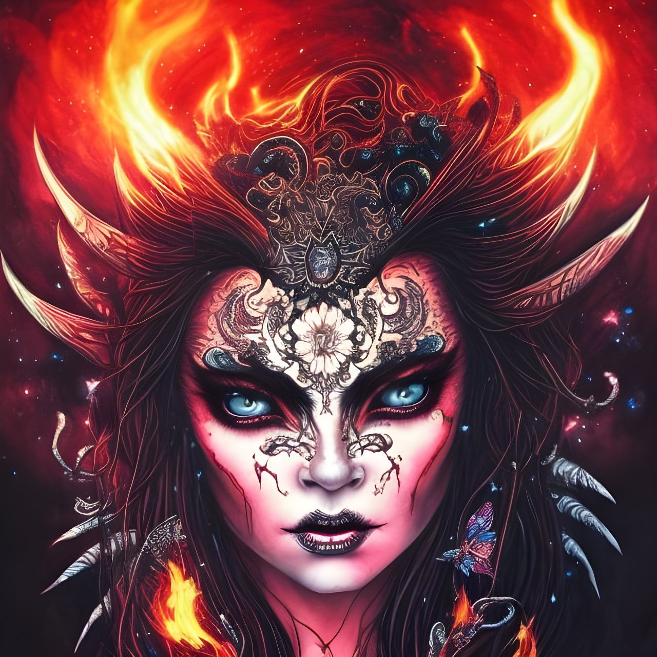 Hell's Lady - AI Generated Artwork - NightCafe Creator