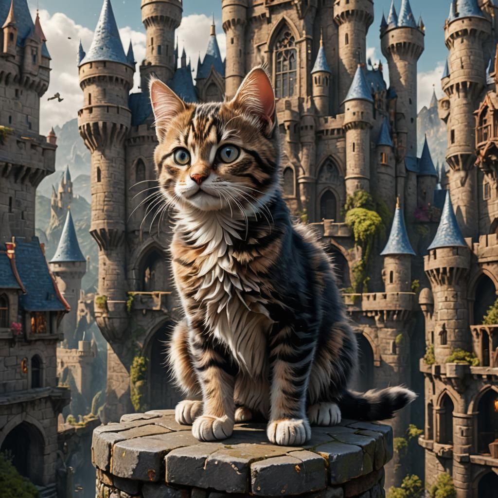 kitten on a castle - AI Generated Artwork - NightCafe Creator
