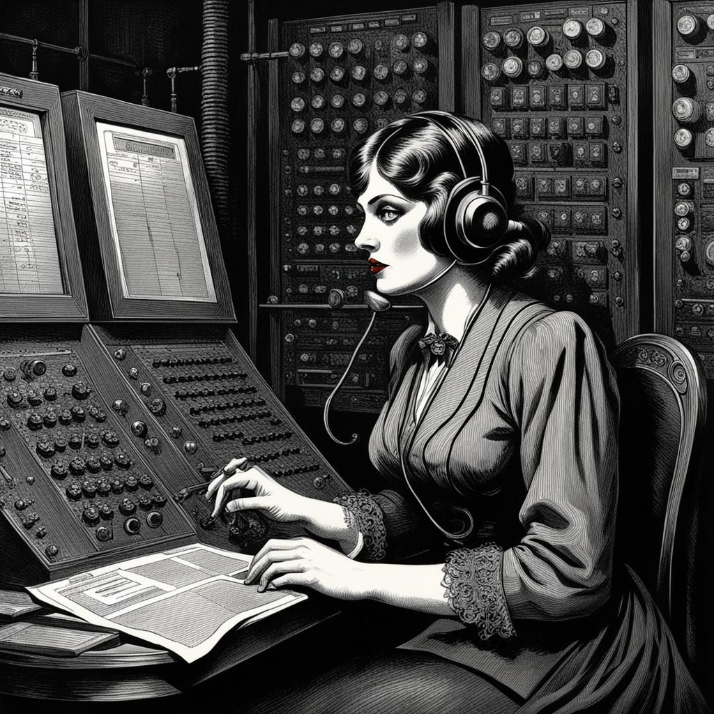 Telephone Switchboard Operator (series) - AI Generated Artwork ...