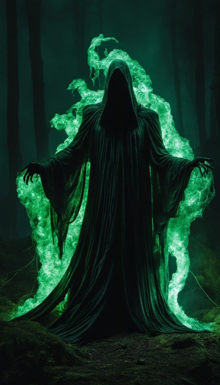 by Nacho Carbonell, Nazgûl, green glowing Wraith, transparent ...