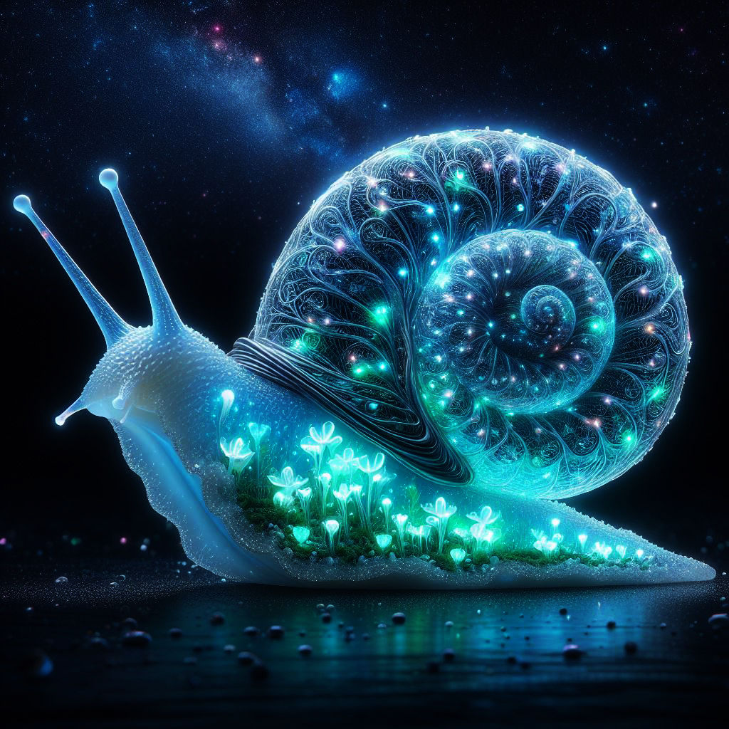 beautiful snail with glass shell - AI Generated Artwork - NightCafe Creator
