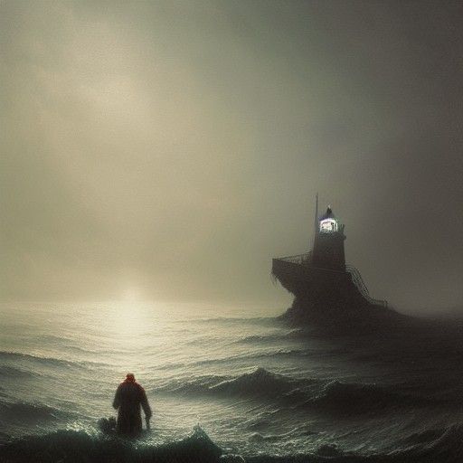 His Last Lighthouse - AI Generated Artwork - NightCafe Creator