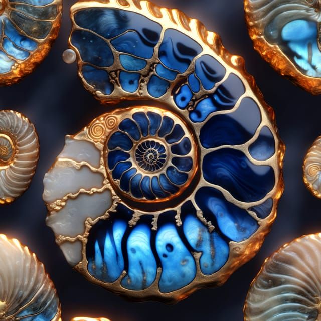 Ammonite Fossil - AI Generated Artwork - NightCafe Creator
