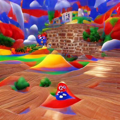 super mario 64 landscape 8k resolution beautiful colourful - AI ...