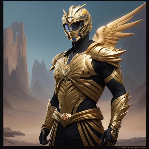 Male Gold eagle power ranger with helmet - AI Generated Artwork ...