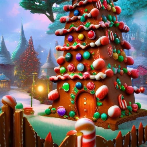 Gingerbread tower - AI Generated Artwork - NightCafe Creator