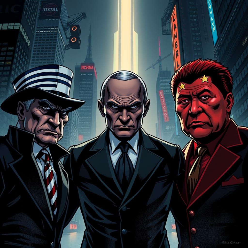 America russia china - Three Powerful Enemies Unite in a Da...