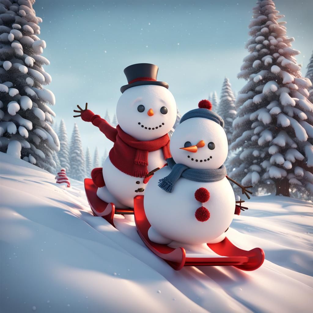 Best snow fan is a snowman - AI Generated Artwork - NightCafe Creator