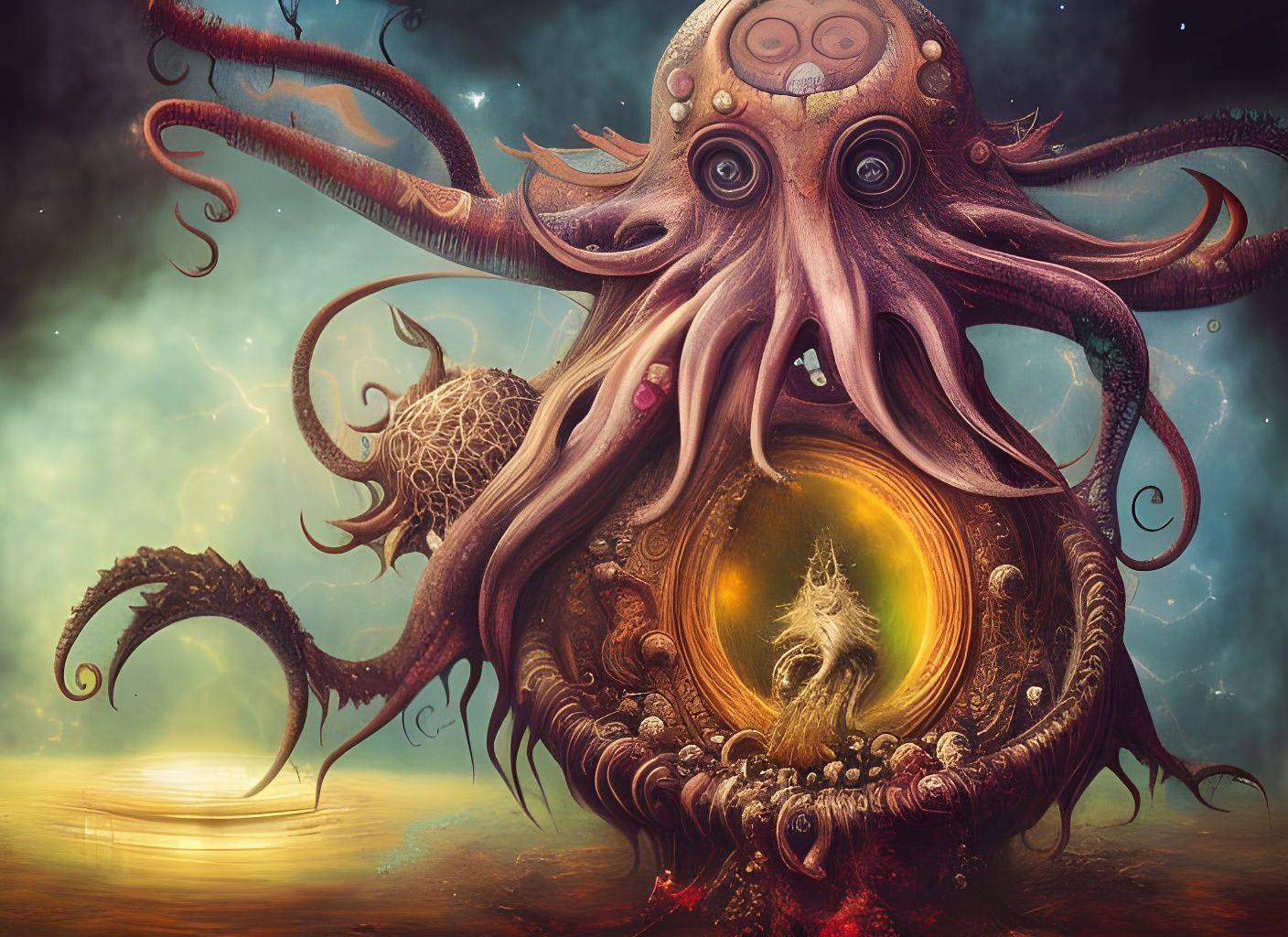 Cosmic Cthulhu Beast (IIb) - AI Generated Artwork - NightCafe Creator