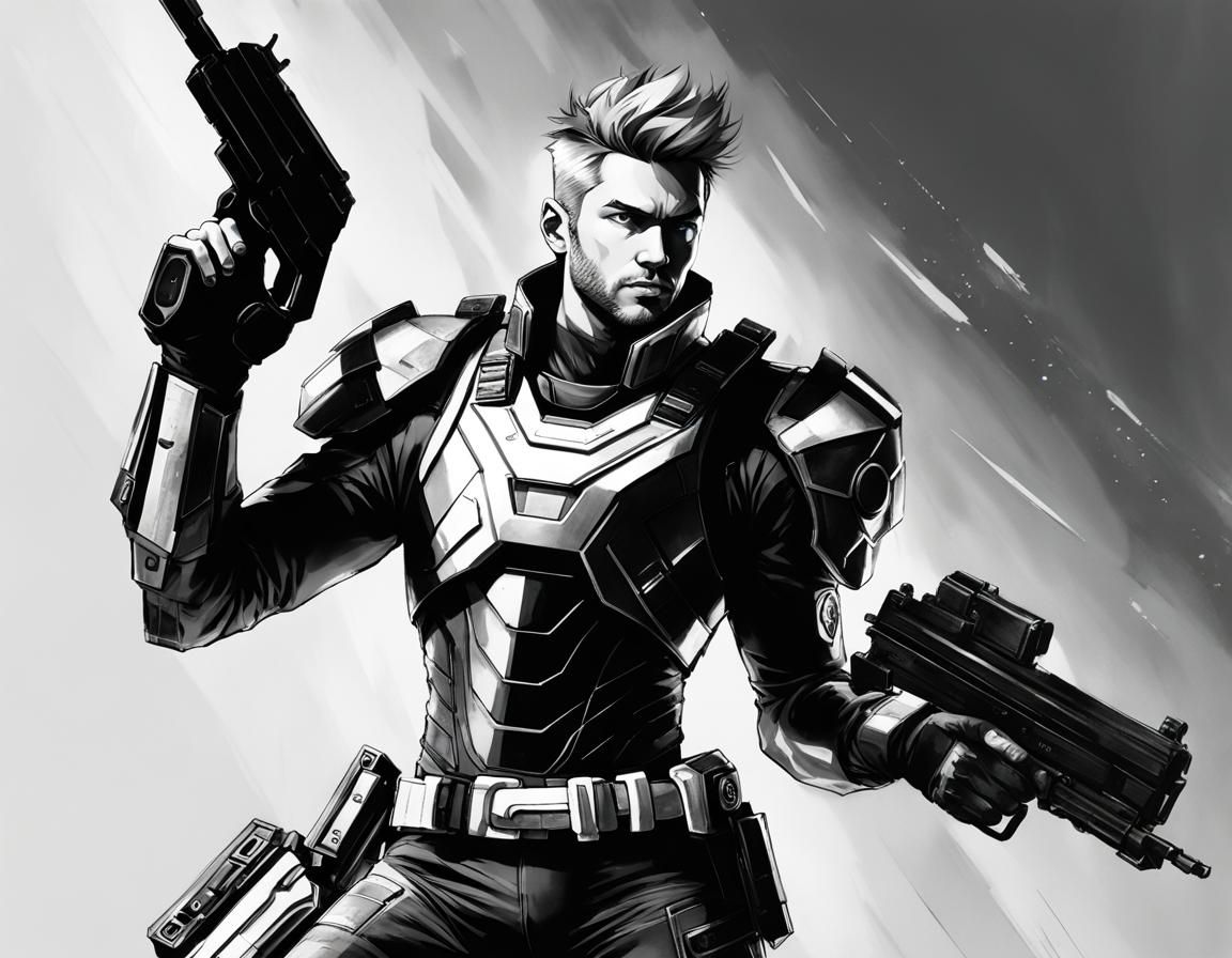 Narcissist Merc (b&w) - AI Generated Artwork - NightCafe Creator