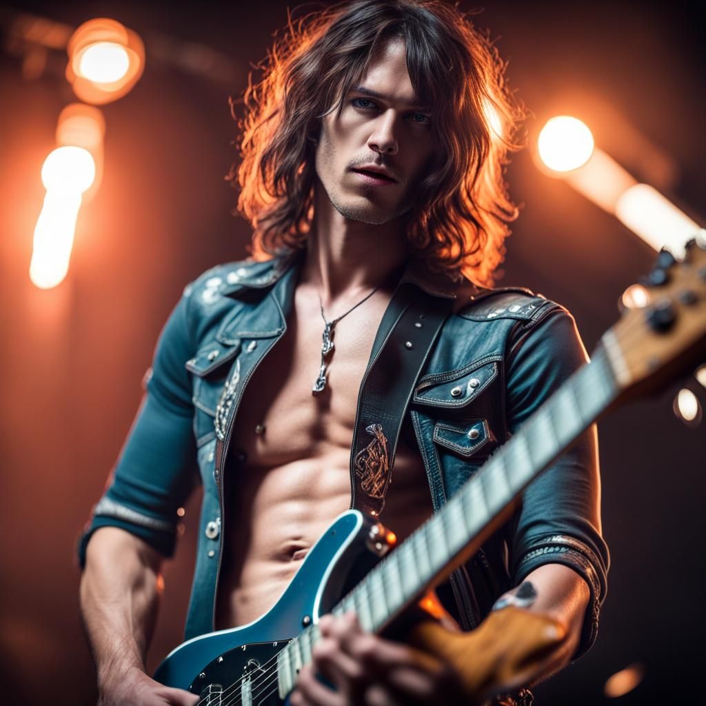 Man with electric guitar - AI Generated Artwork - NightCafe Creator