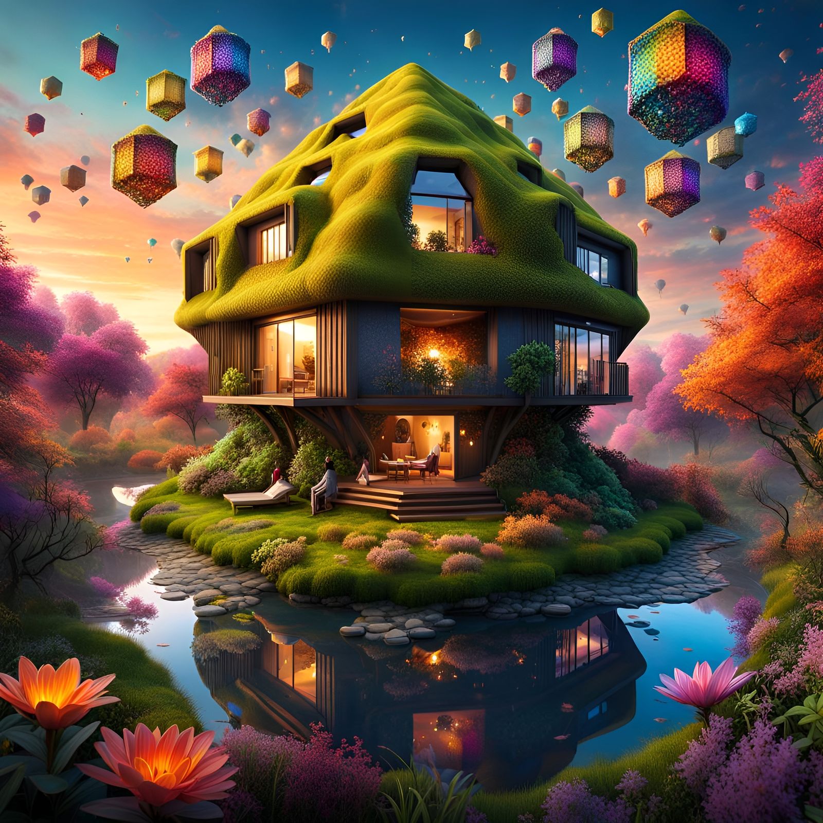 HEXAGONAL LIVING - AI Generated Artwork - NightCafe Creator