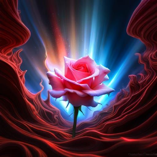 A Cosmic Rose Flower - AI Generated Artwork - NightCafe Creator