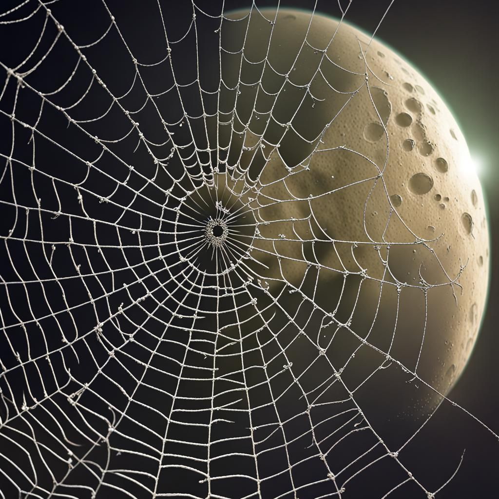 Photograph, Macro, alien spiderwebs on the moon - AI Generated Artwork ...
