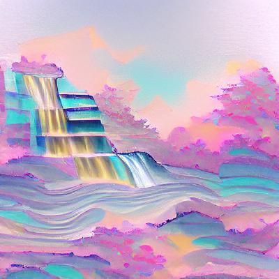 Pastel Waterfall - AI Generated Artwork - NightCafe Creator