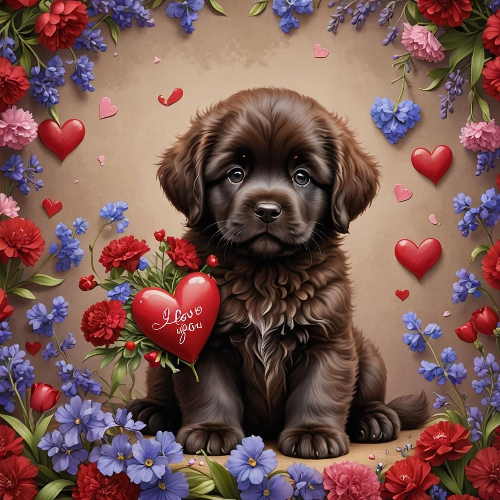 Cute Little Newfie #2 - AI Generated Artwork - NightCafe Creator