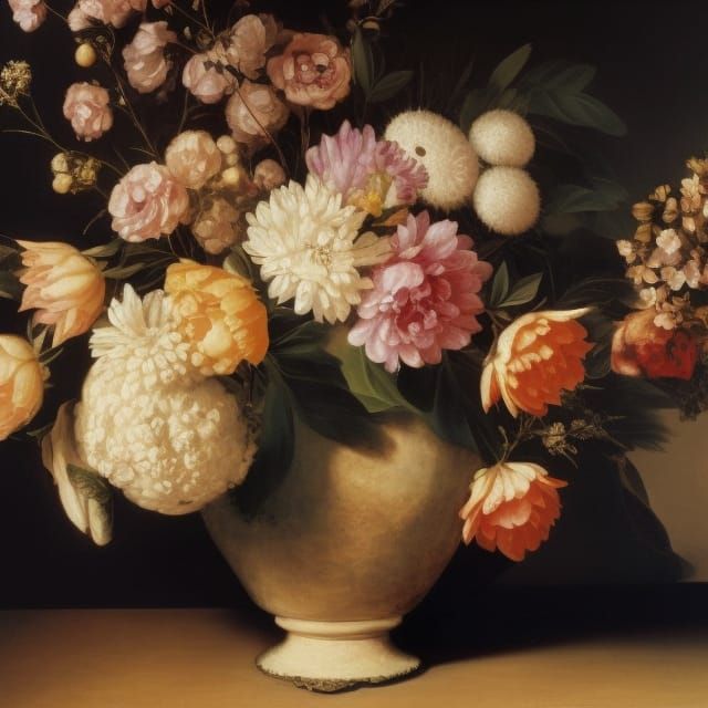 A French Baroque floral arrangement in a stunning ming vase 7 - AI ...