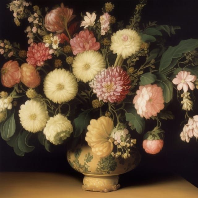 A French Baroque floral arrangement in a stunning ming vase 5 - AI ...