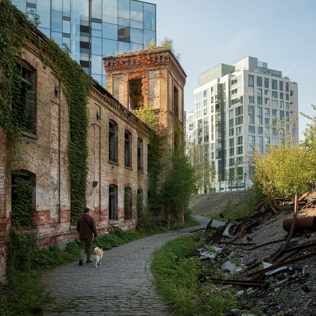 Weathered Brick Edifice with Crumbling Tower as a ... - AI Art