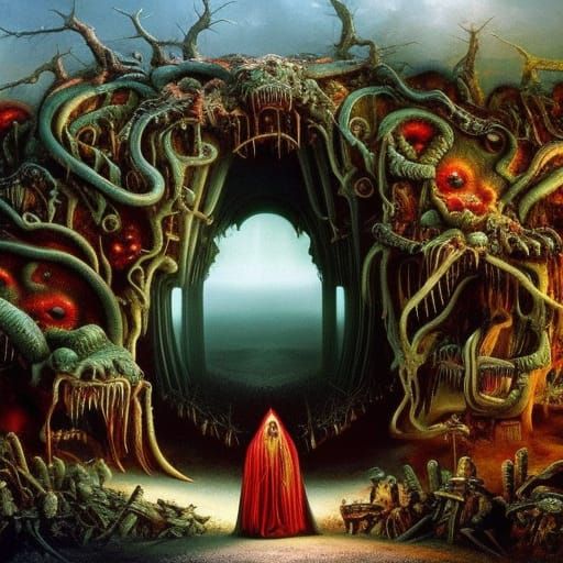 an apocalyptic vision of demonic malformed brains - AI Generated ...