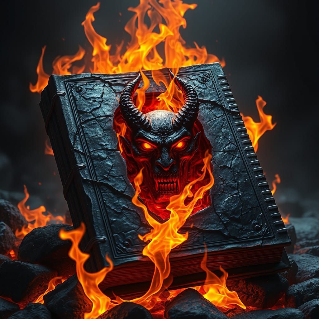 Grimoire of Hell - Surreal Demon Face Revealed in Infernal F...