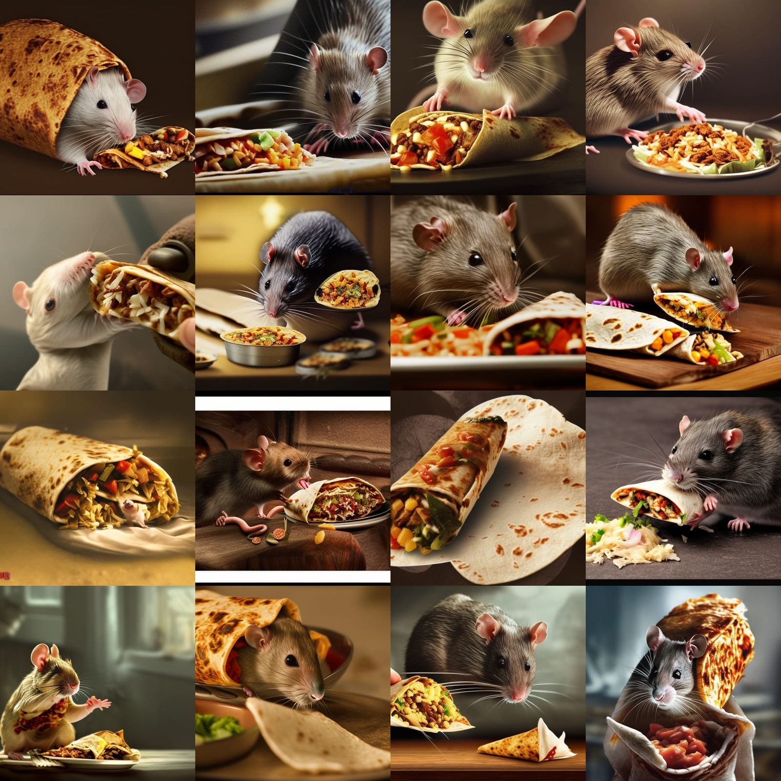 rat eating burrito - Stunning Rat Devours Massive Burrito i...