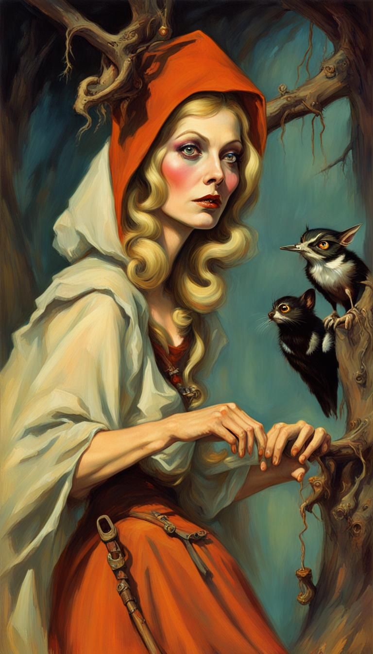 Twisted Disney, Greta Garbo as Baba Yaga disguised as a damsel in ...