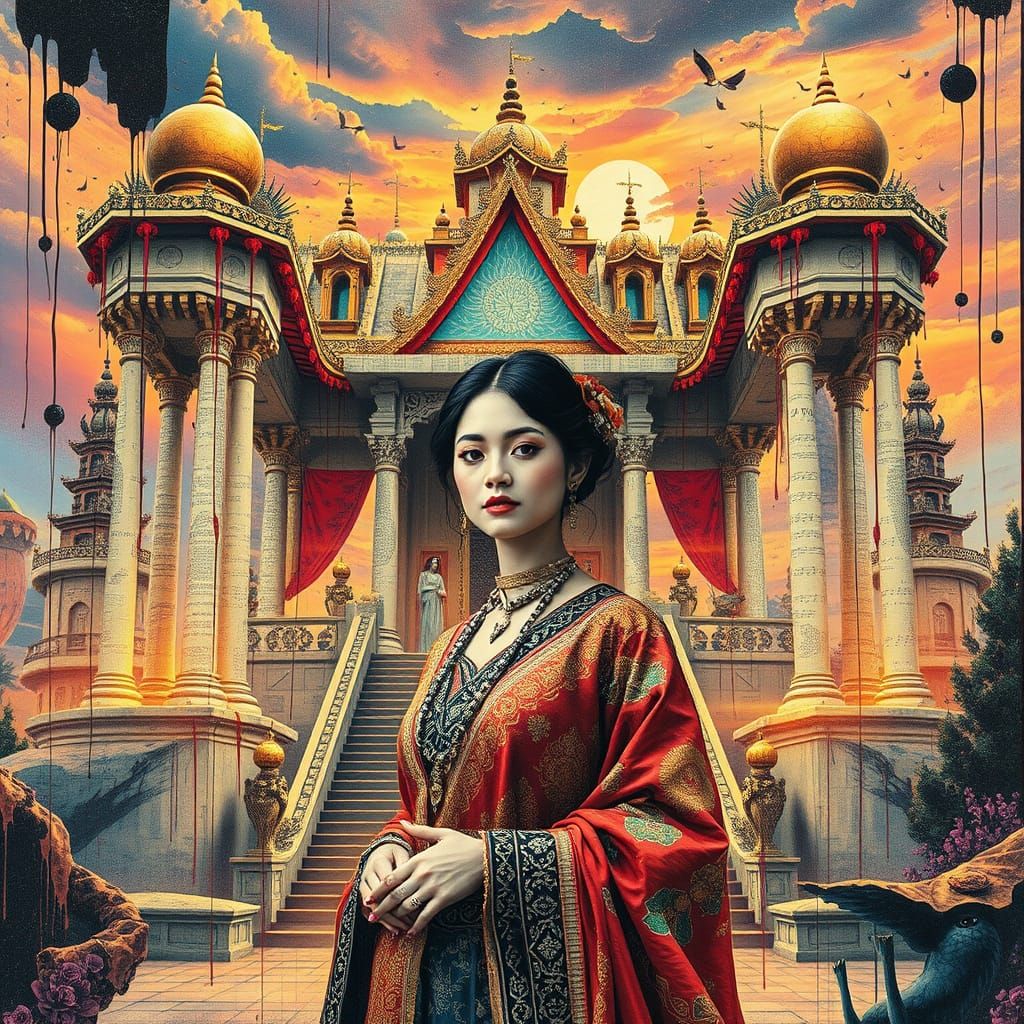 Temple series - Luxurious Temple in Whimsical, Dreamlike Set...