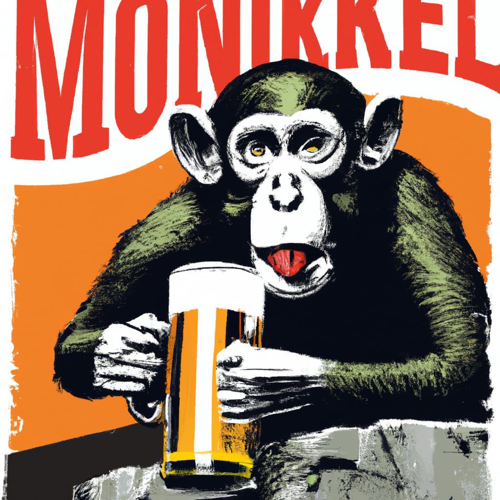 Drunk monkey - AI Generated Artwork - NightCafe Creator