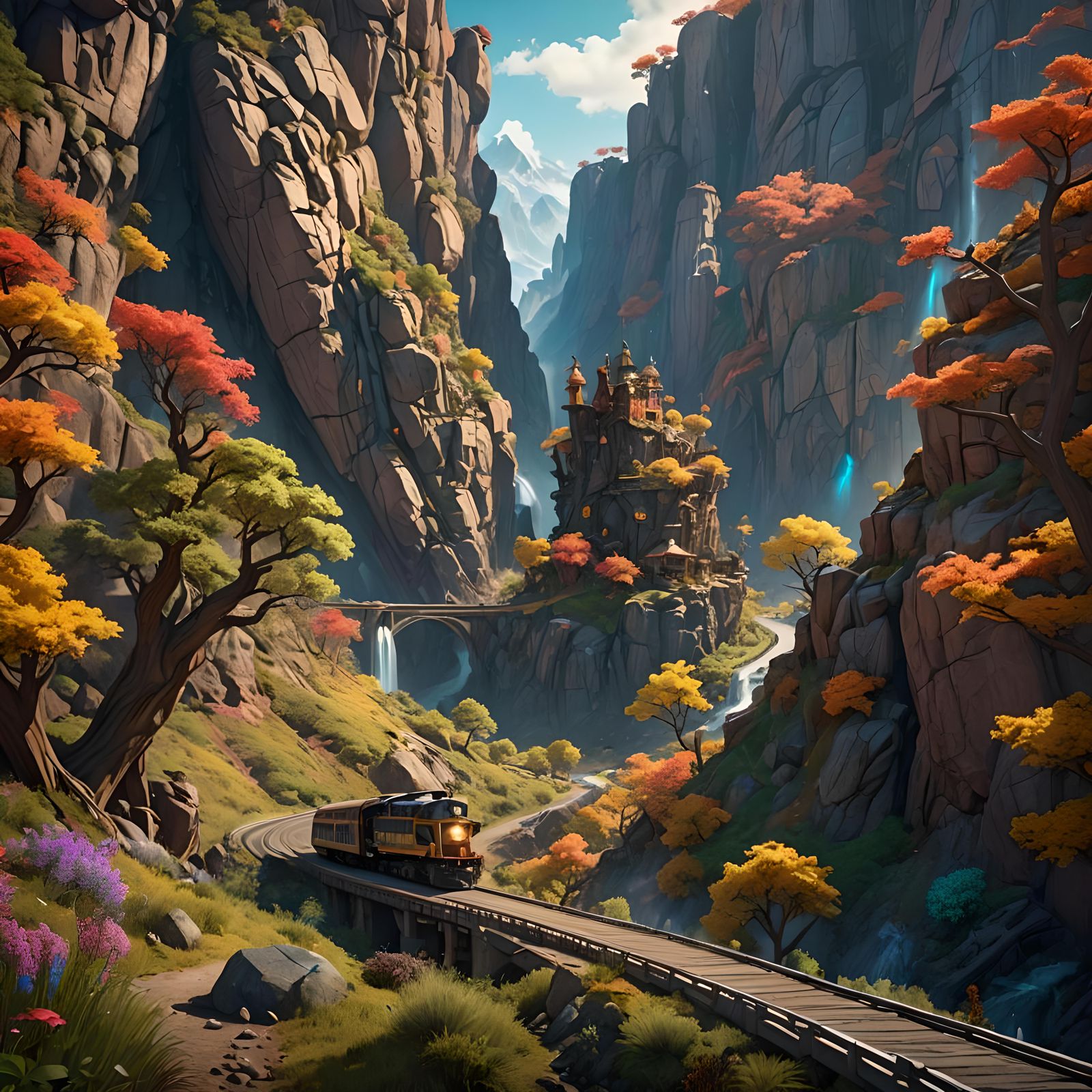 Along The Scenic Route - AI Generated Artwork - NightCafe Creator