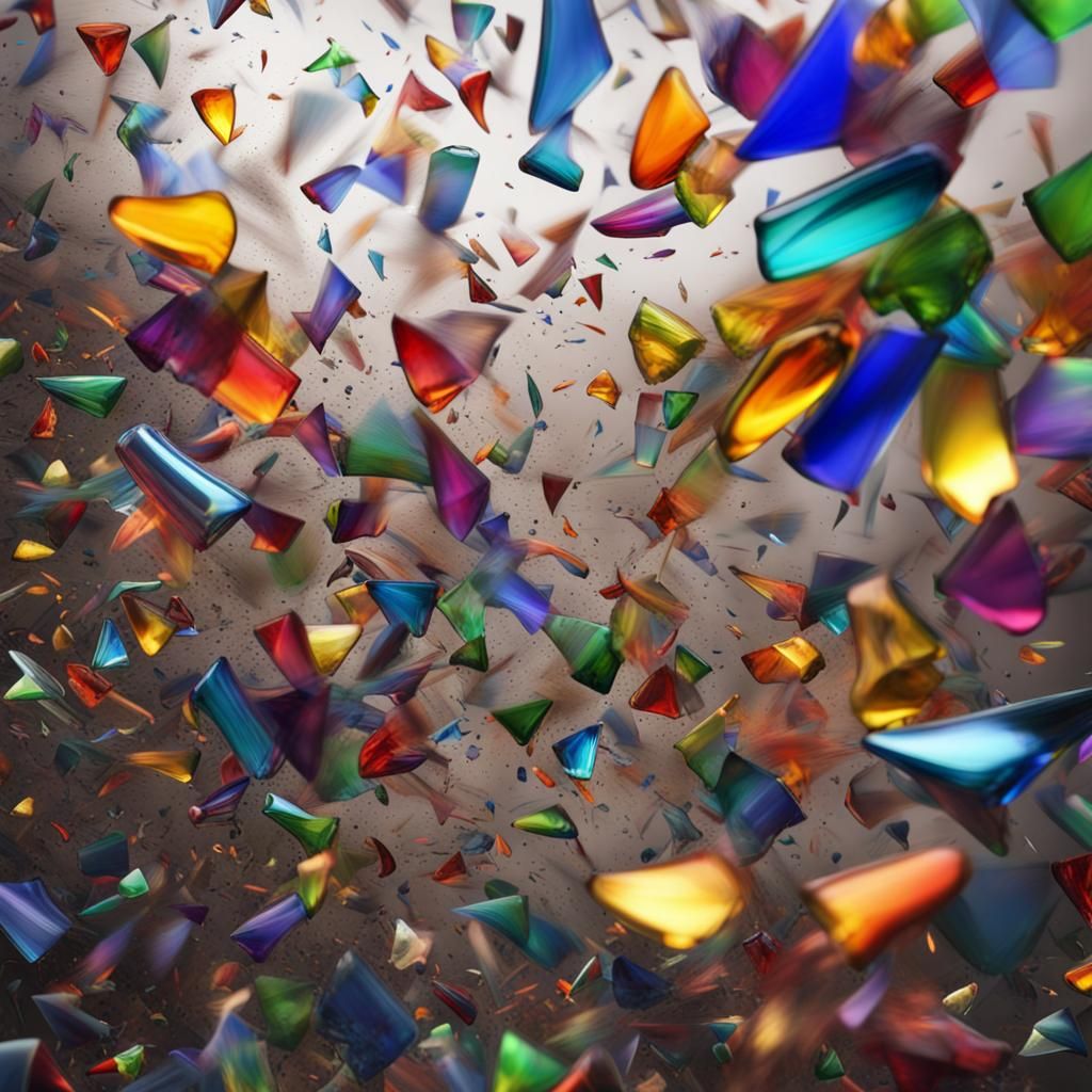 Colored glass explosion - AI Generated Artwork - NightCafe Creator