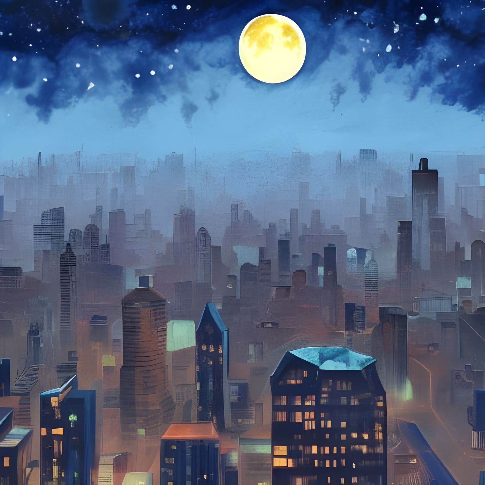 Sleeping City - AI Generated Artwork - NightCafe Creator