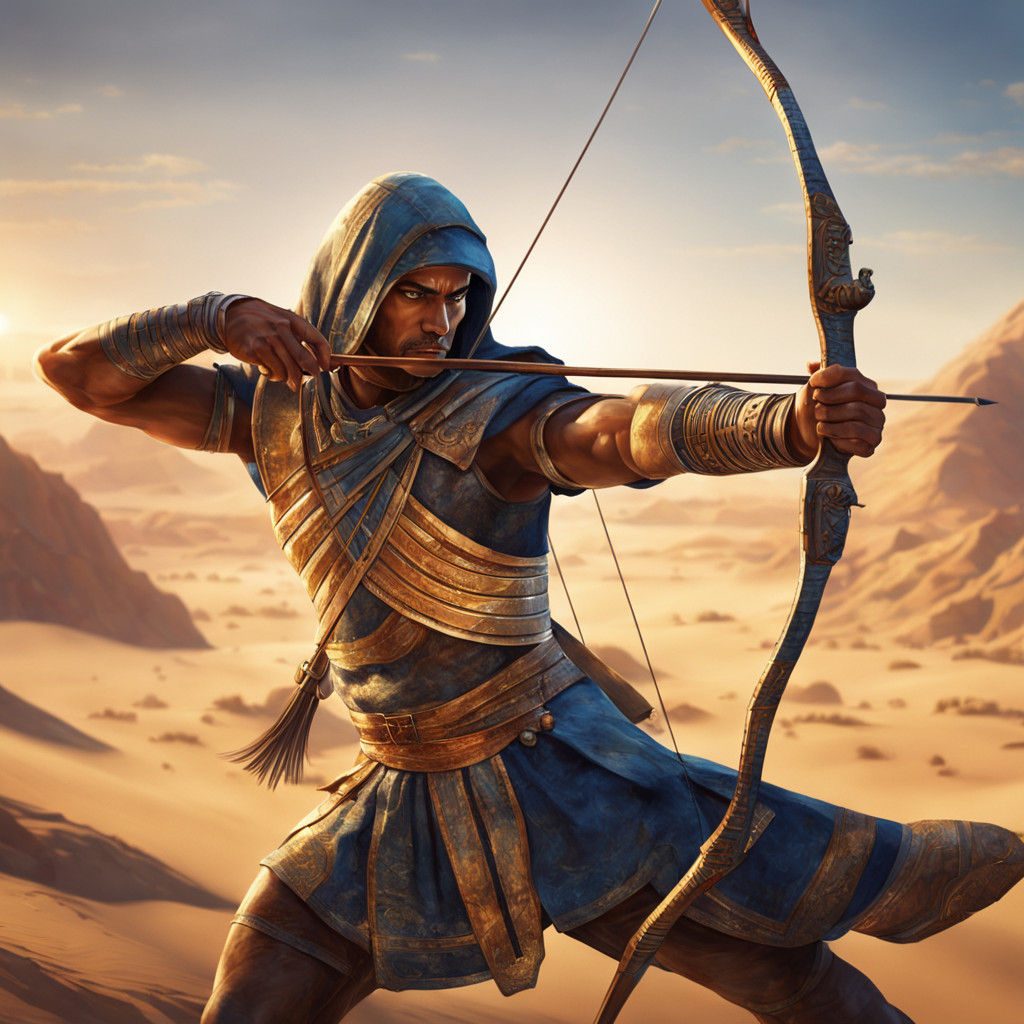 Ancient Egyptian Archer in Hyper-Realistic Digital... - AI Art