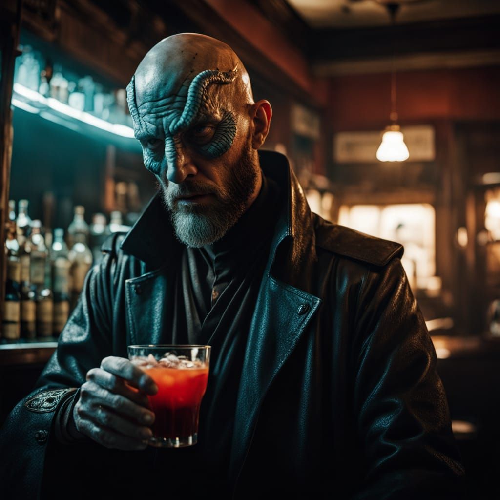 Shapeshifting Cobra-Man Emerges from the Shadows - AI Art