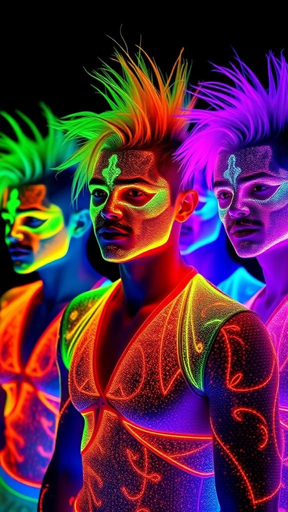 Neon male dancers - Neon male dancers